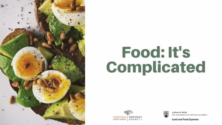 Food: It's Complicated | Central Kootenay Food Policy Council